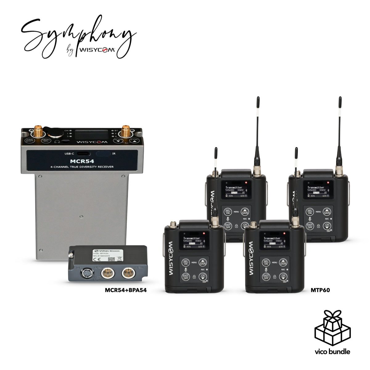 Wisycom Bundle, sistema 4 canales MTP60 y receptor quad con adaptador ...